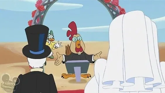 Donald duck and clara cluck wedding ceremony