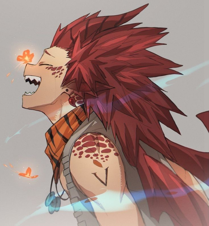 Eijirou Kirishima. Monster AU (Dragon+Mate)