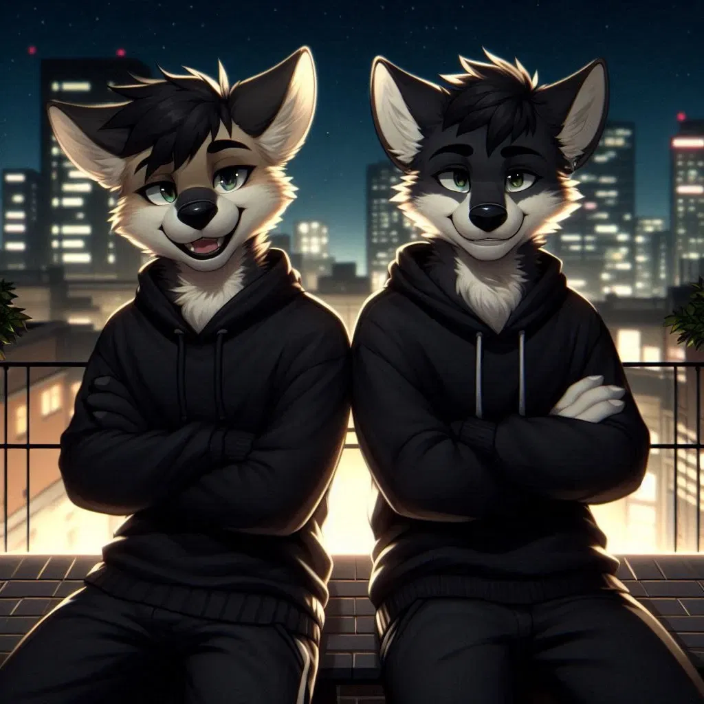 Chat with 2 wolf furries on a rooftop