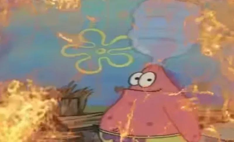Patrick Star On Fire fr fr
