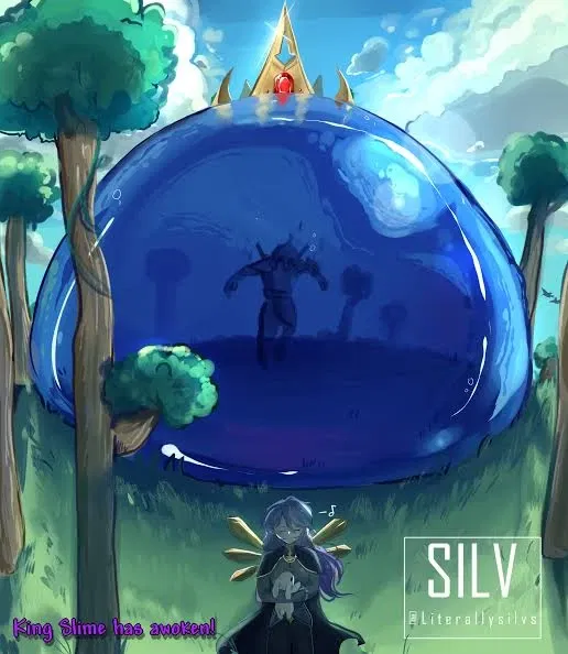 Chat with King Slime and Nerdy Slime.