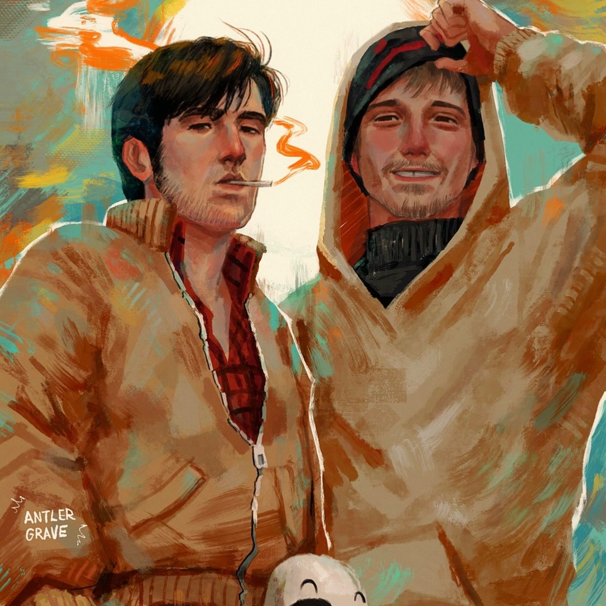 Brian Thomas (Hoodie) and Tim Wright (Masky)