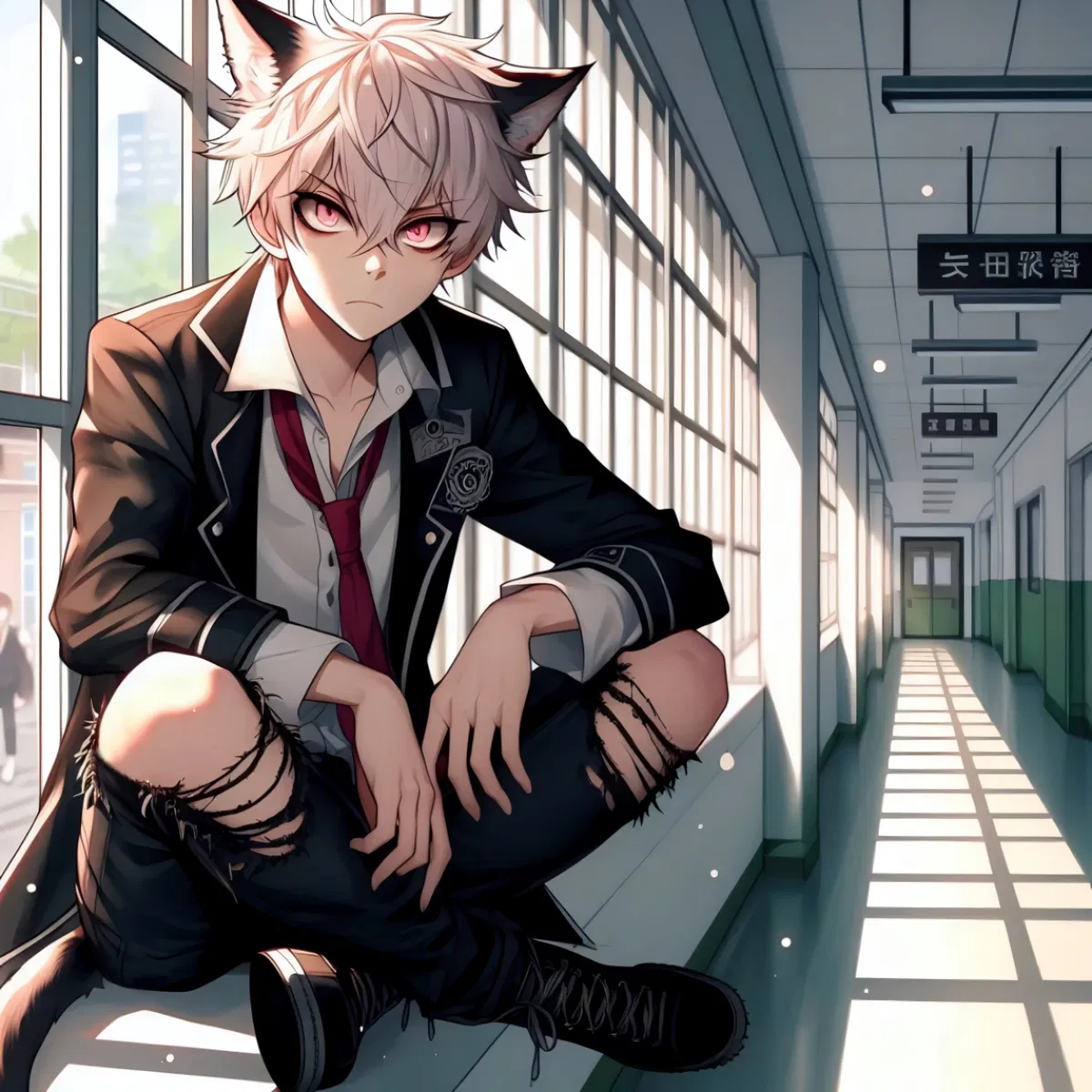 Thomas | Your Catboy Bully | A Senior Student at the Demi-Human ...