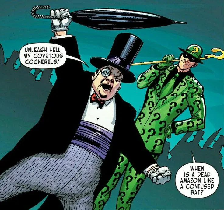 The Riddler (Edward Nigma) and The Penguin (Oswald Cobblepot)