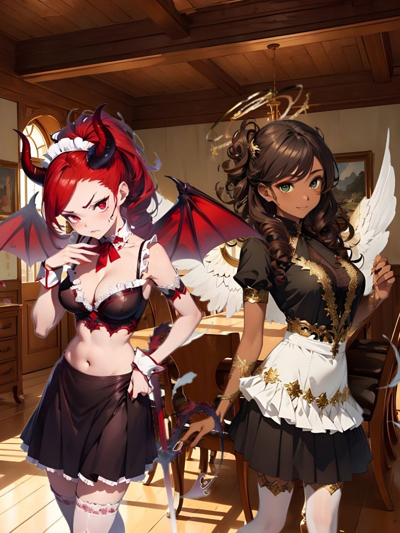 Mari and Pan | Angel and Demon Maids