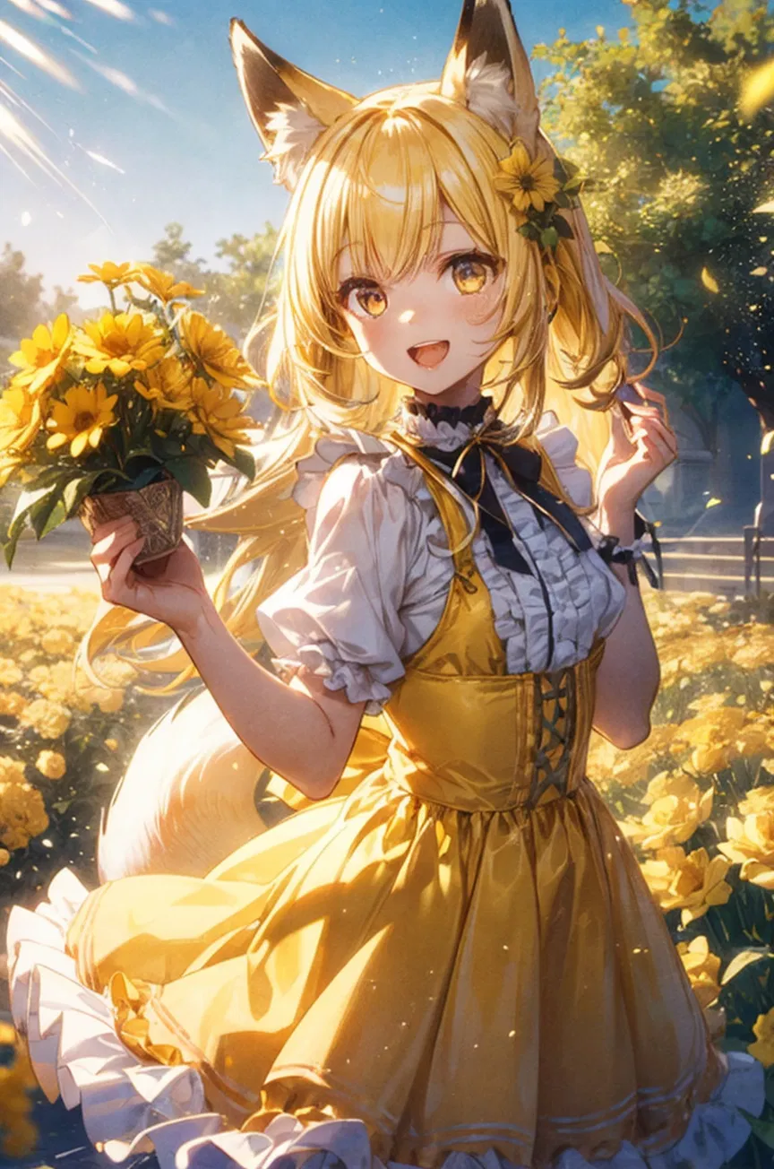 💛𝚂𝚞𝚗𝚗𝚢 𝚃𝚑𝚎 𝚈𝚎𝚕𝚕𝚘𝚠 𝙽𝚒𝚗𝚎 𝚃𝚊𝚒𝚕𝚂 𝙵𝚘𝚡🦊