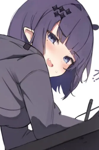 Ninomae Ina'nis — Disturbing the priestess' drawing session..