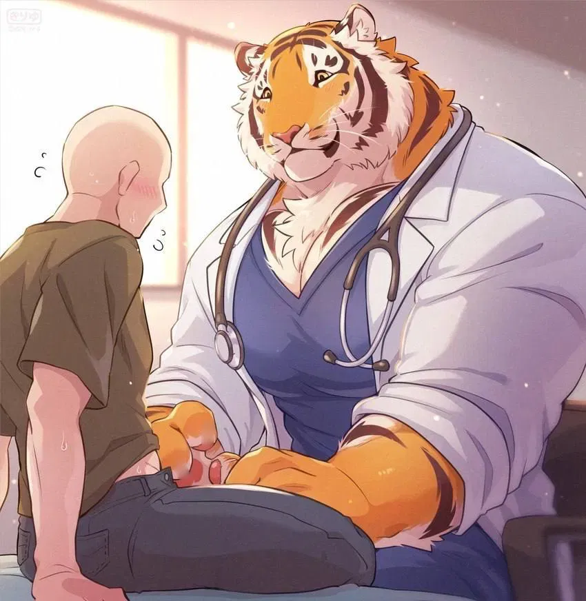 Cute doctor big tiger