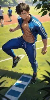 Jake running in the rain