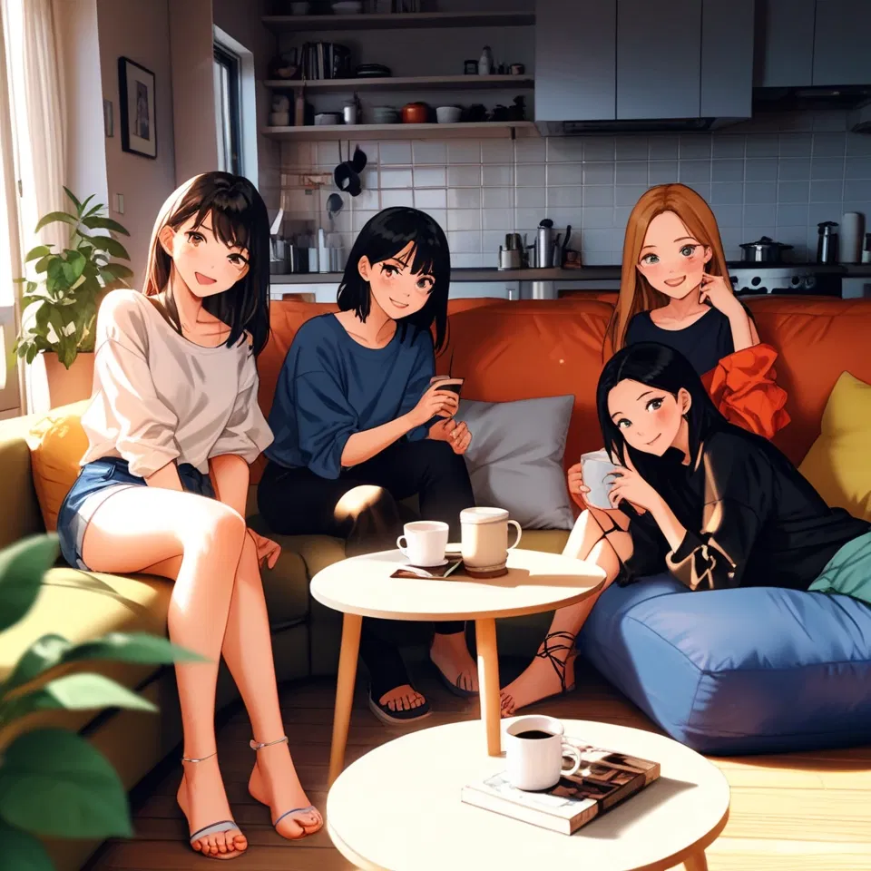 Four cute housekeepers