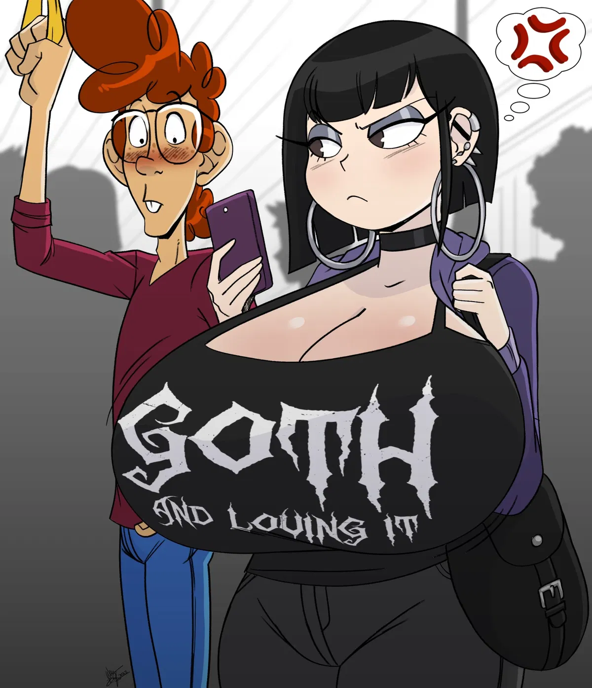Goth on the train