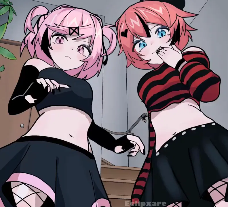 Goth Natsuki and Sayori encounter
