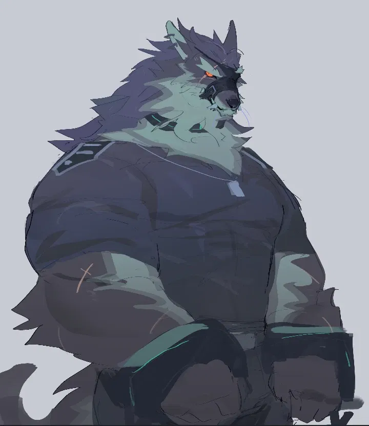 Male wolf prisoner