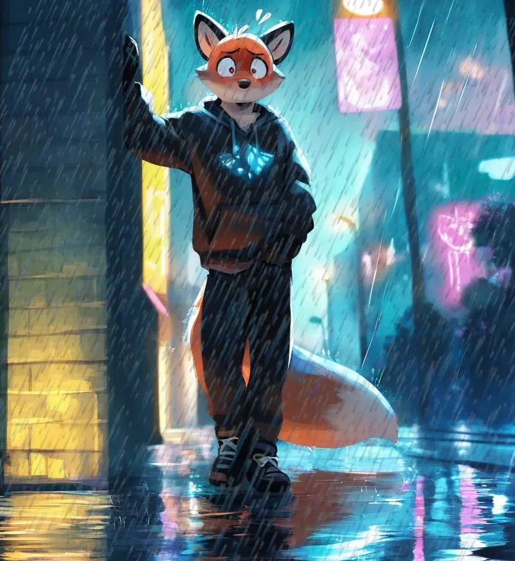 Oliver Rimo - Fox in the Rain