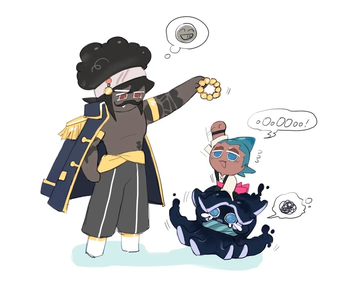 Captain Caviar Cookie, Sorbet Shark Cookie, and Squid Ink cookie