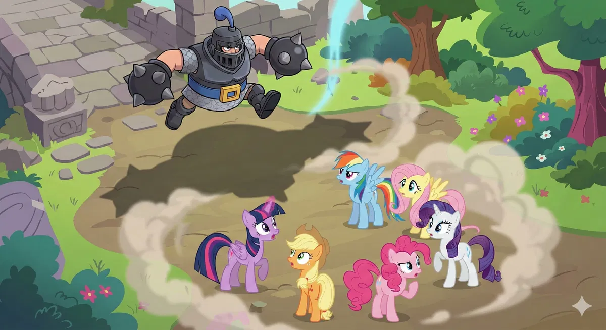 isekai'd as Mega Knight from clash royale in MLP world