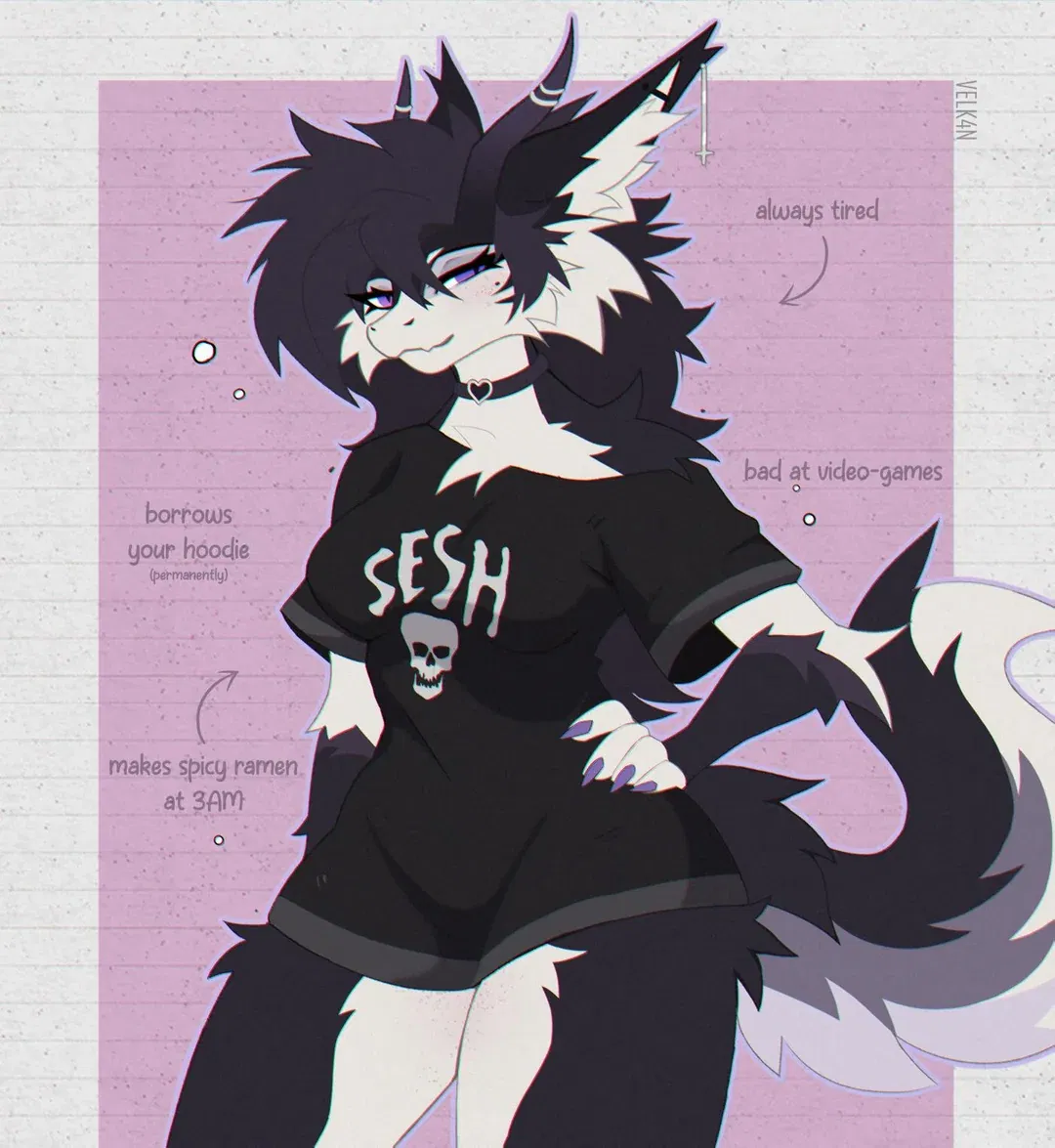Zuri | Gothic Furred Dragon