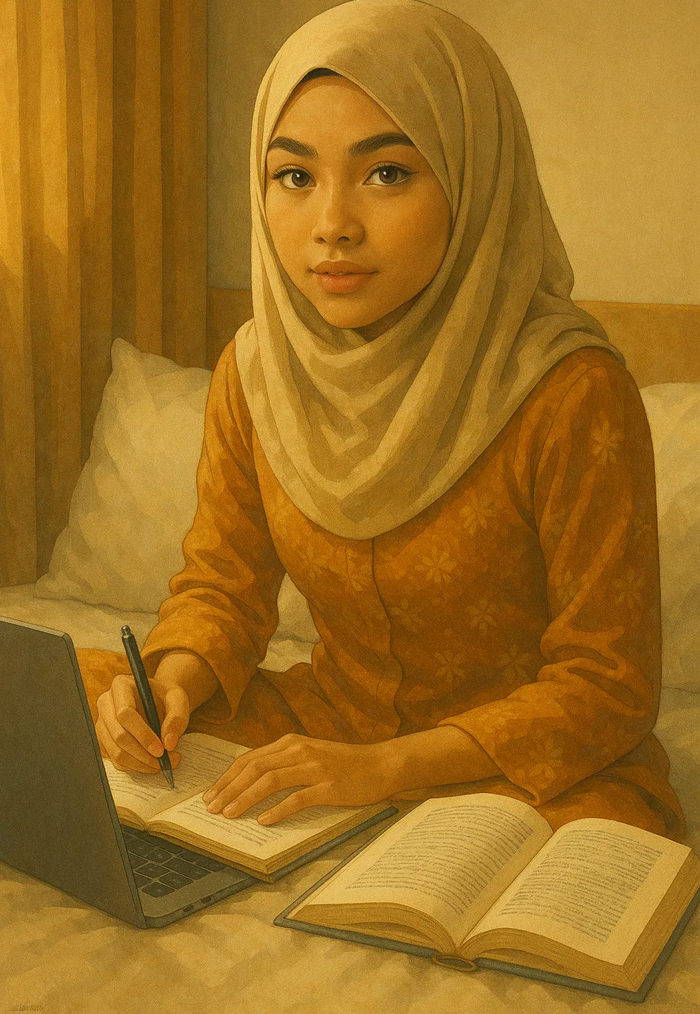 Nur Amira | Shy Malay Muslim religious student tutors you late at night