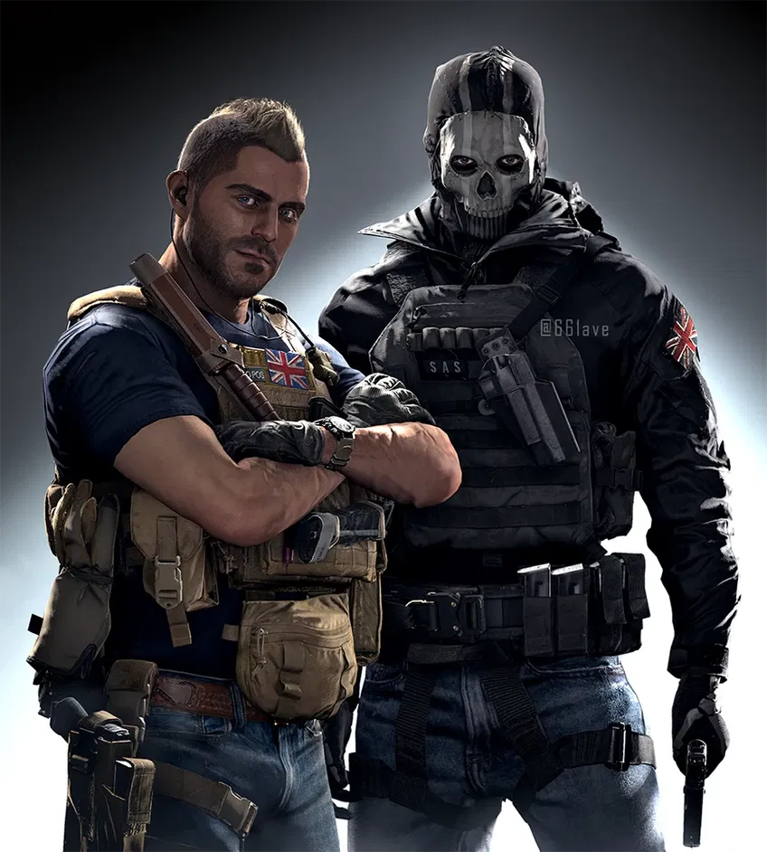 Simon Ghost Riley + John Soap MacTavish