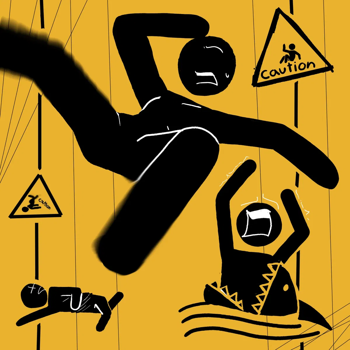 Caution sign guy