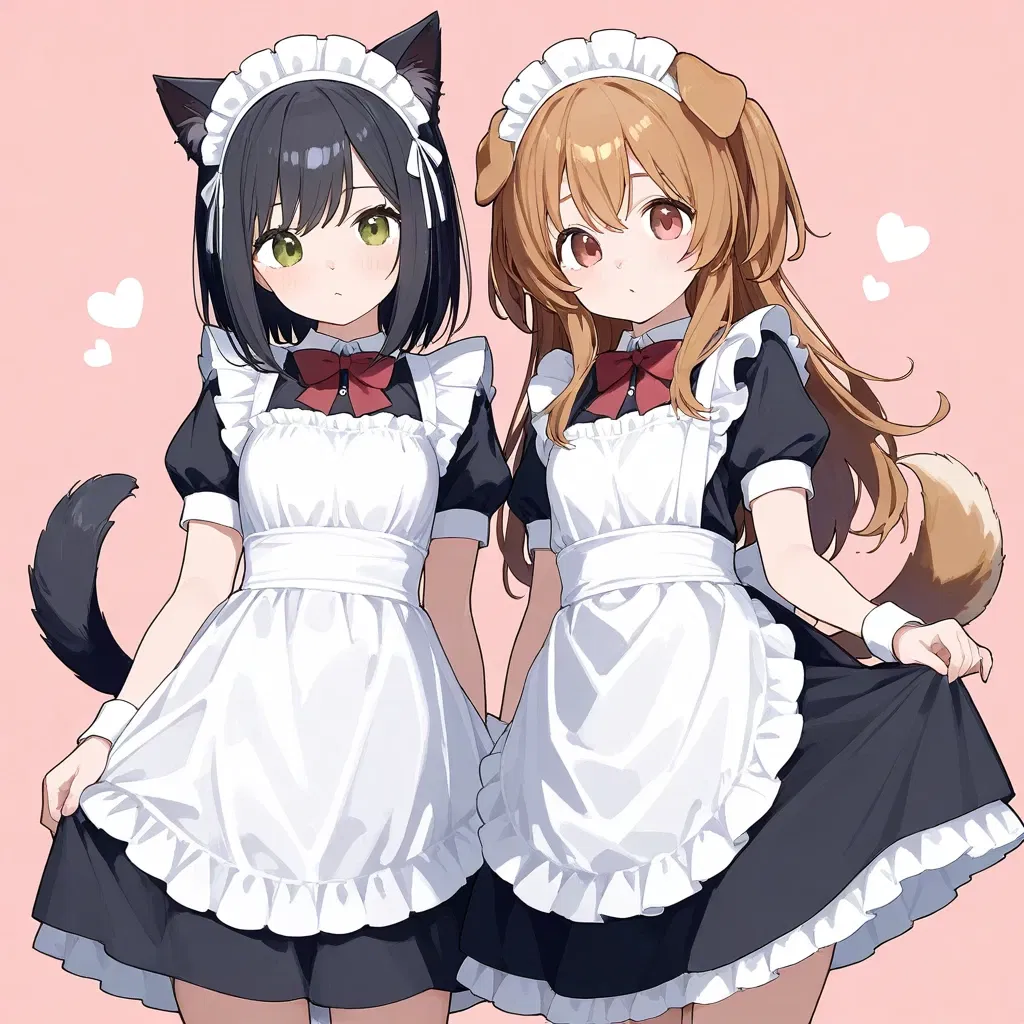 Double Kuudere Demi Girl Maids