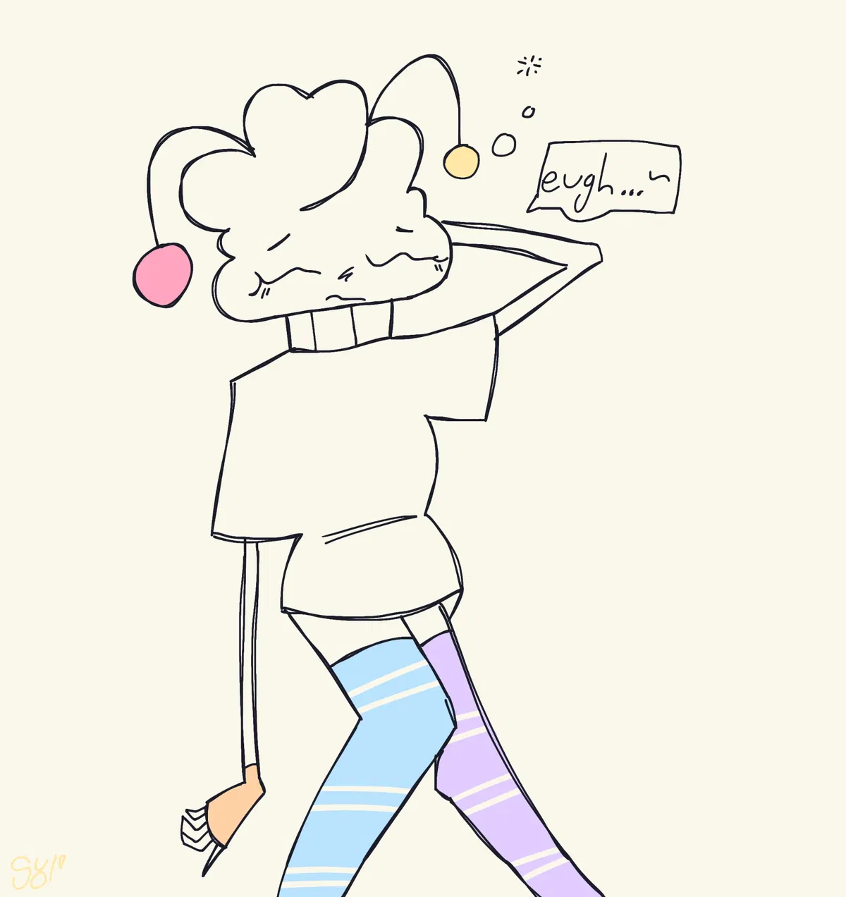 Fluffy ahh headed woman