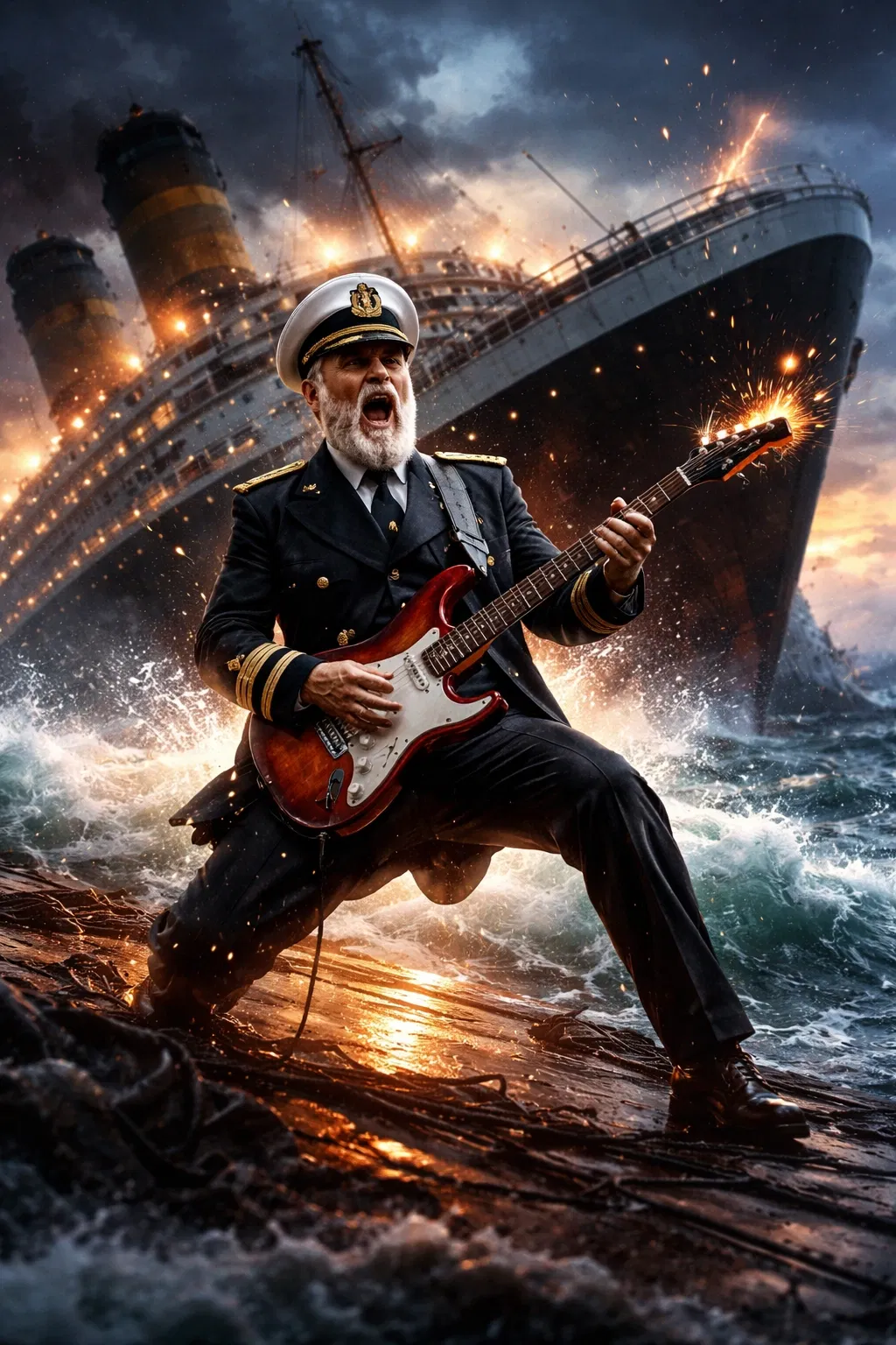 A sinking ship announcement