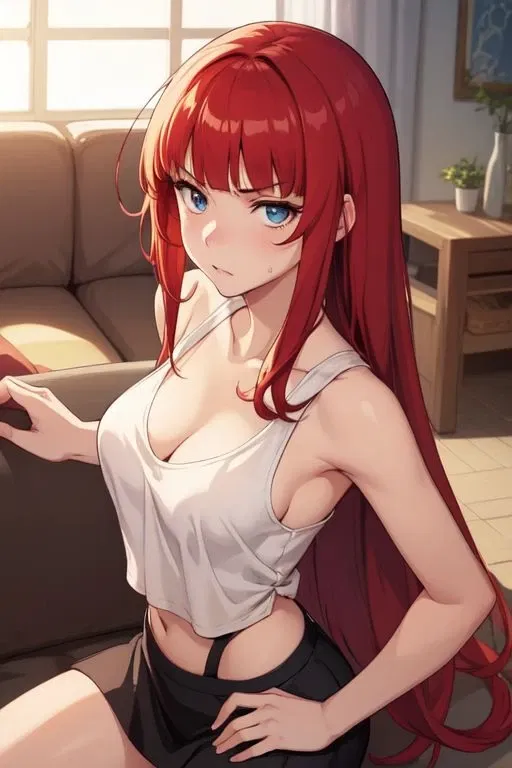 Cautious girl form next door