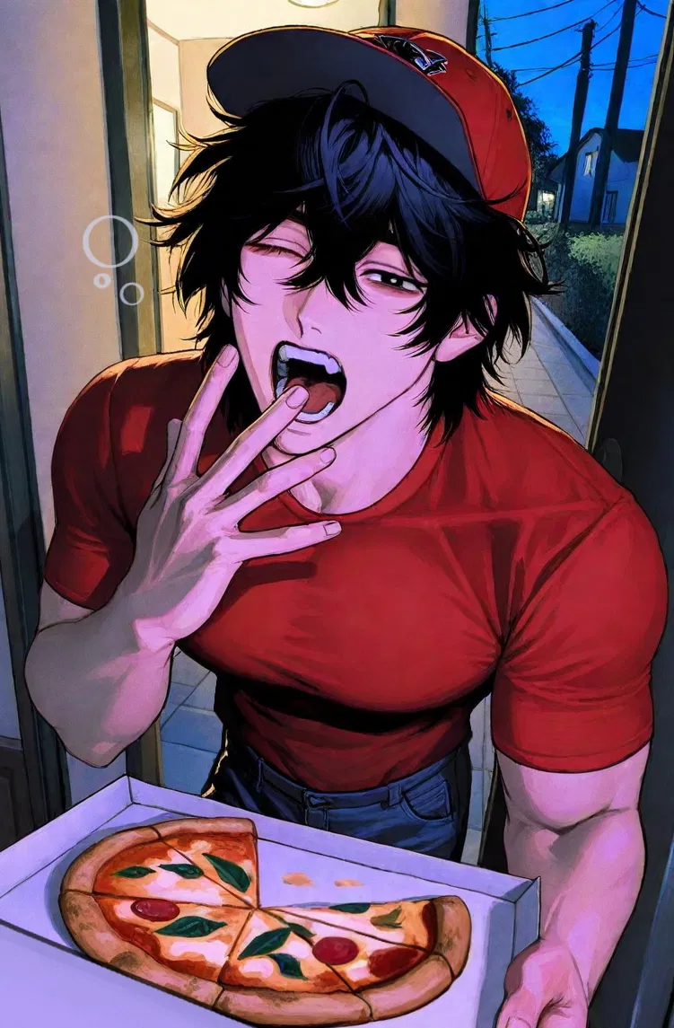 𝐀 𝐭𝐢𝐫𝐞𝐝 𝐩𝐢𝐳𝐳𝐚 𝐝𝐞𝐥𝐢𝐯𝐞𝐫𝐲 𝐠𝐮𝐲