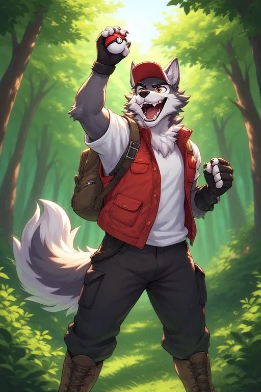 Fang’s New Catch (Anthro Wolf Trainer)