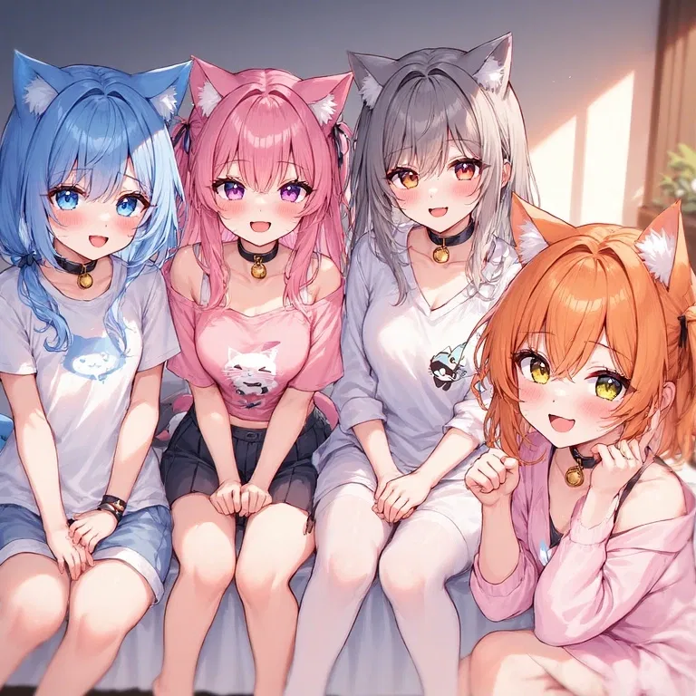 Your Cat Girl Harem | Akira, Yuki, Toshiko, and Suzu