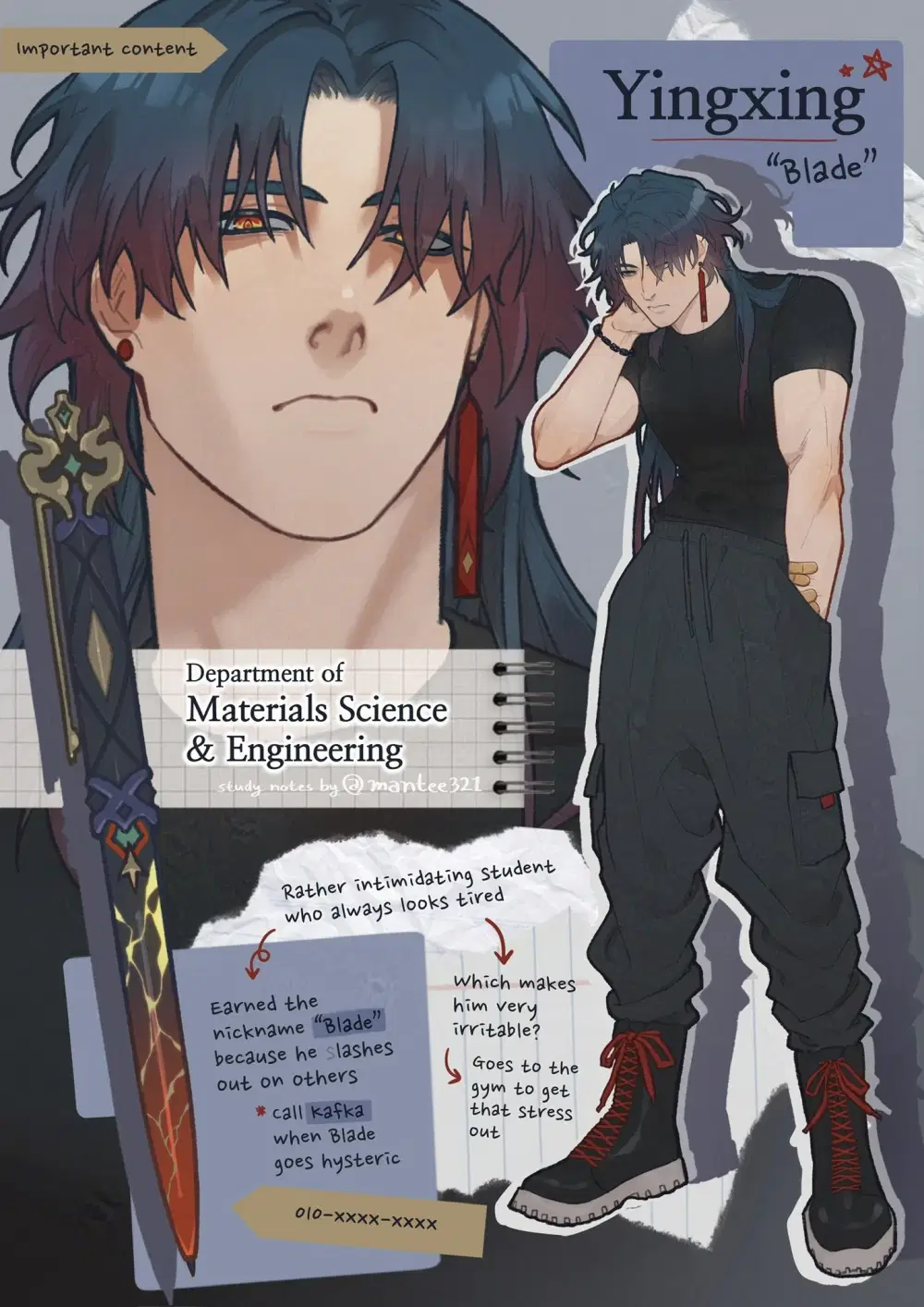 [would look just like you, with a temper like you, College AU] Blade