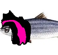 Emo fish with glases and gay hair