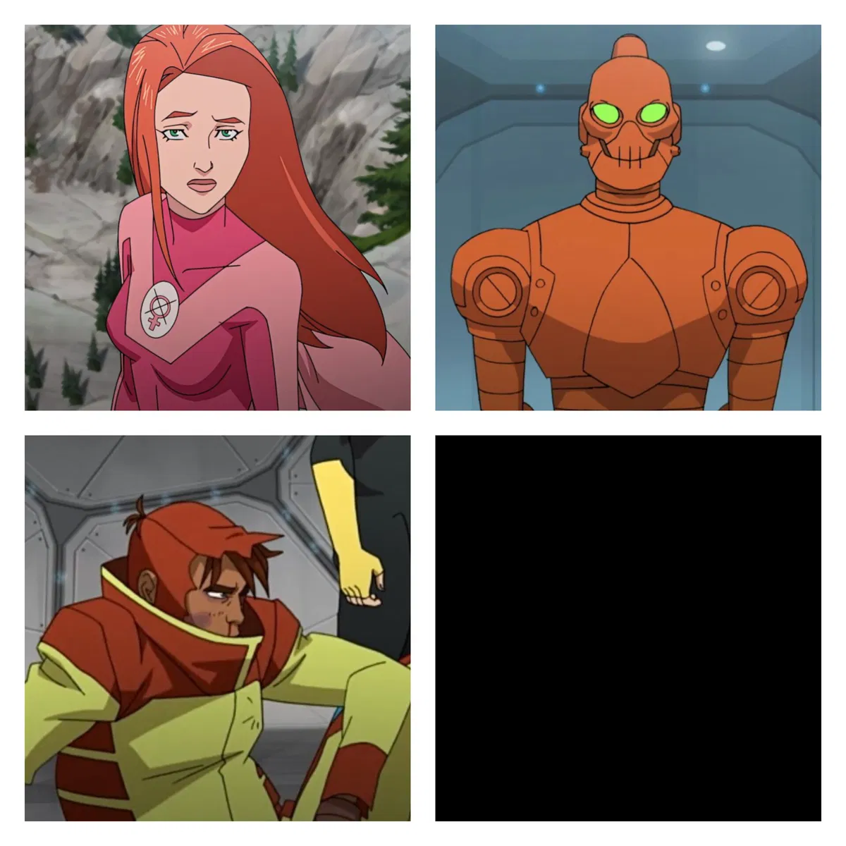 Robot & atom eve & Rex splode.