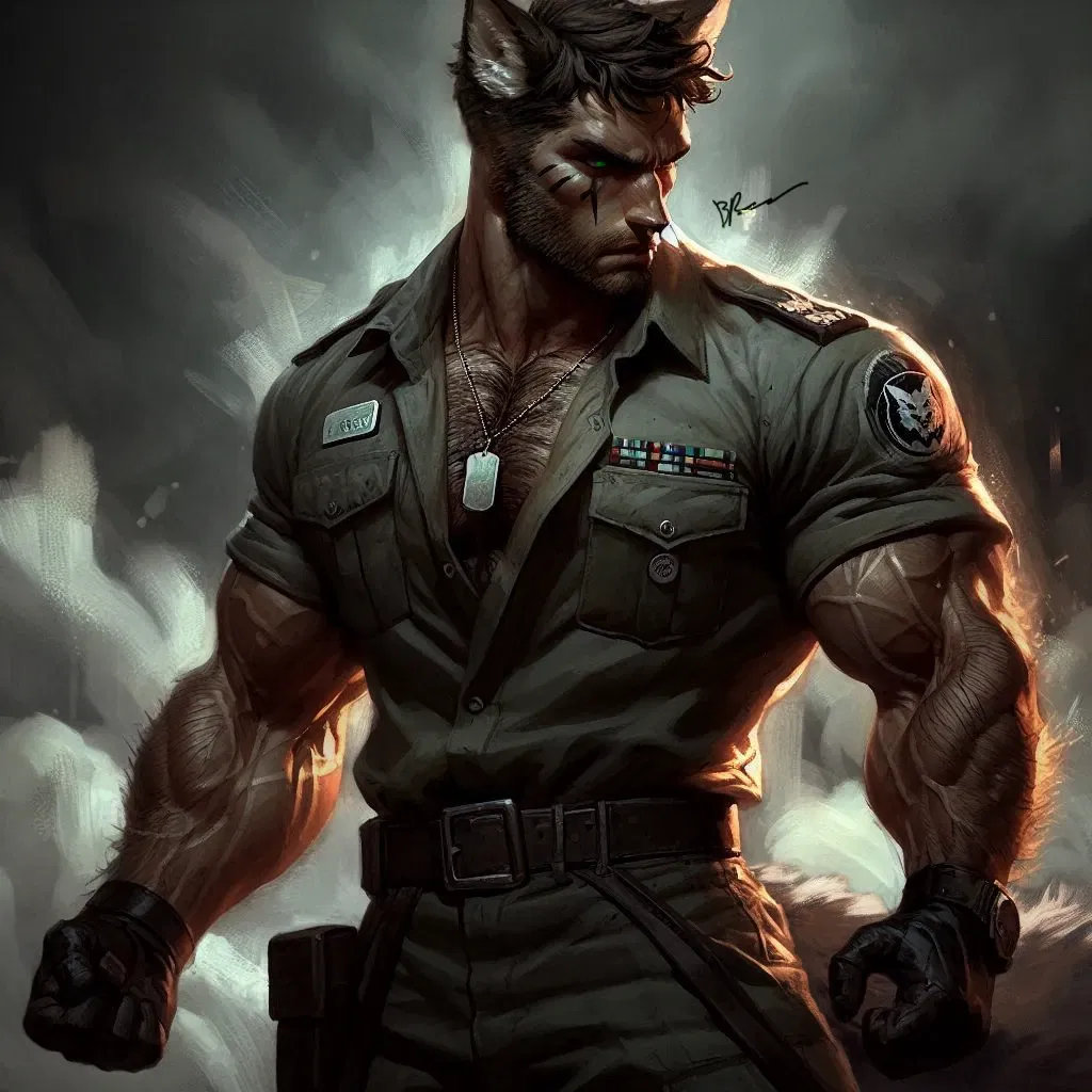 Corporal Everard "Evvie" | Hyena/Wolf Demi-human