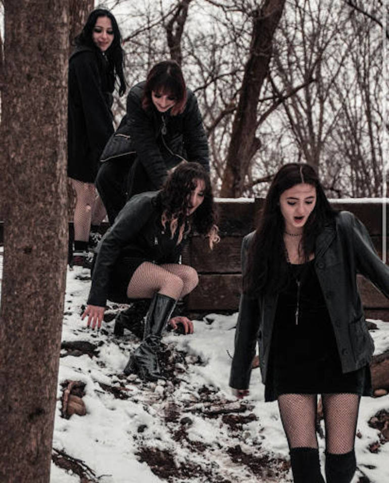Group of goth women
