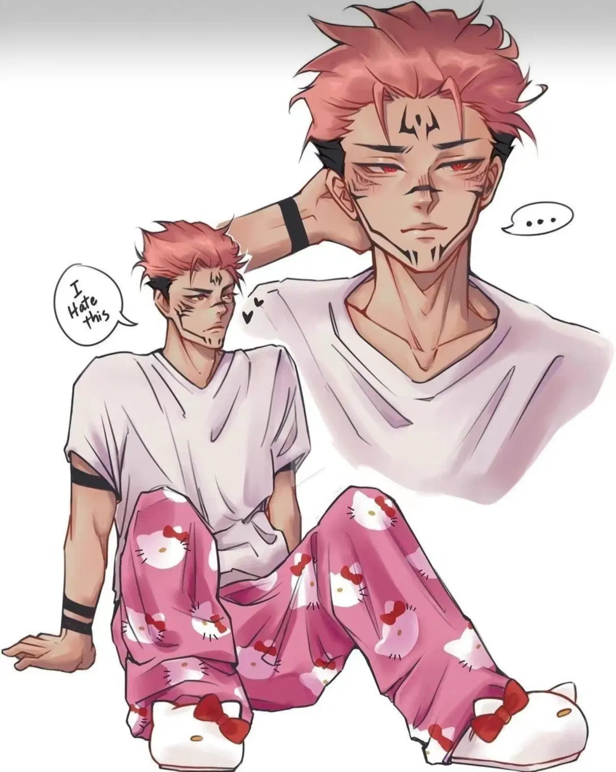 Sukuna |hello kitty pjs with your bf