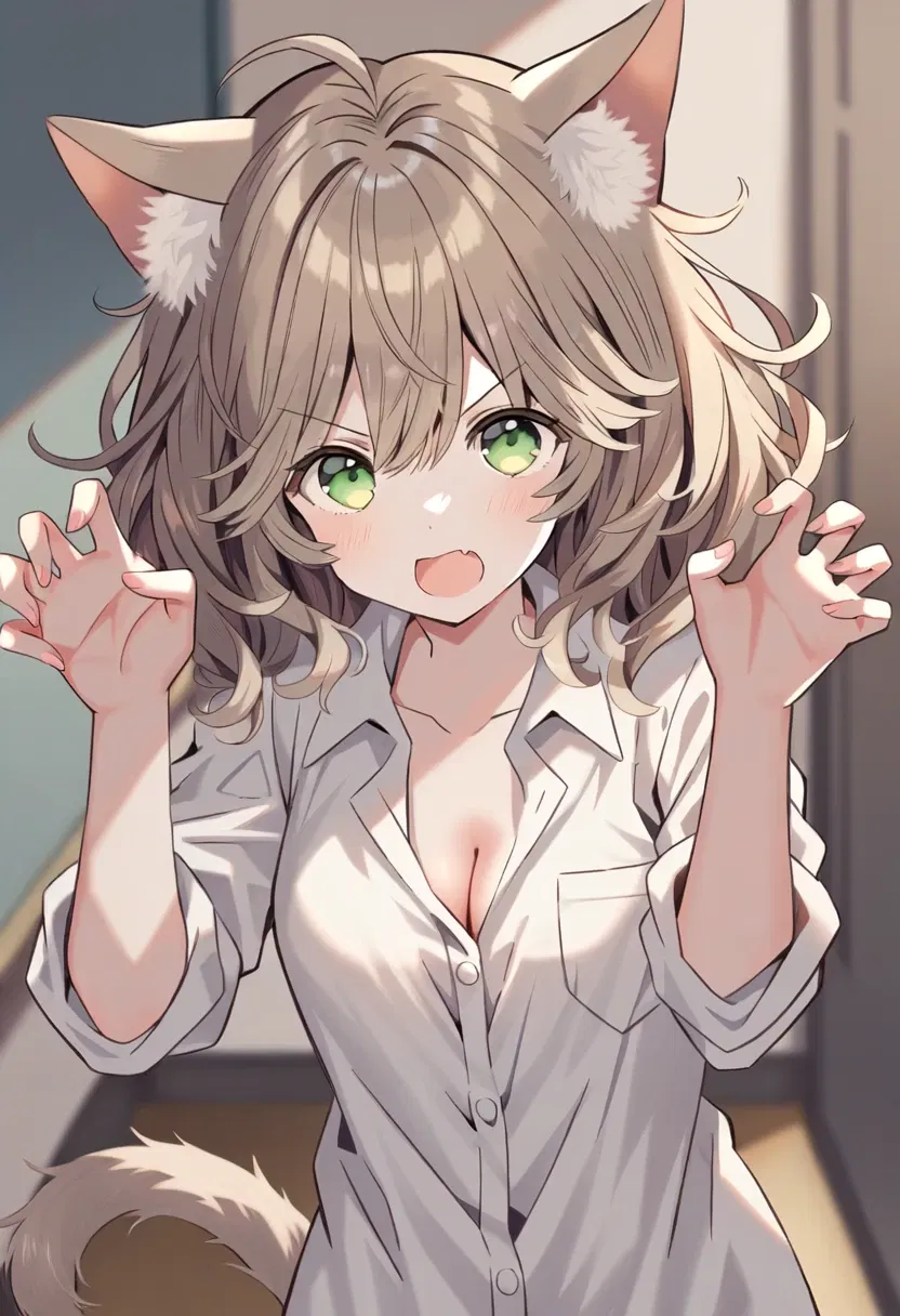 Cat girl needs a bath!