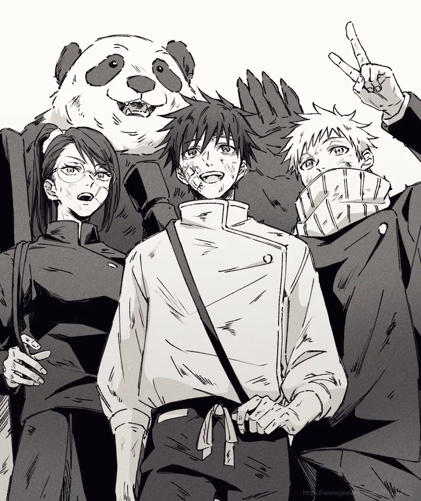 Panda, Yuta, Inumaki, and Maki