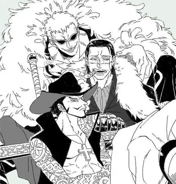 Sir Crocodile, Doflamingo and Mihawk