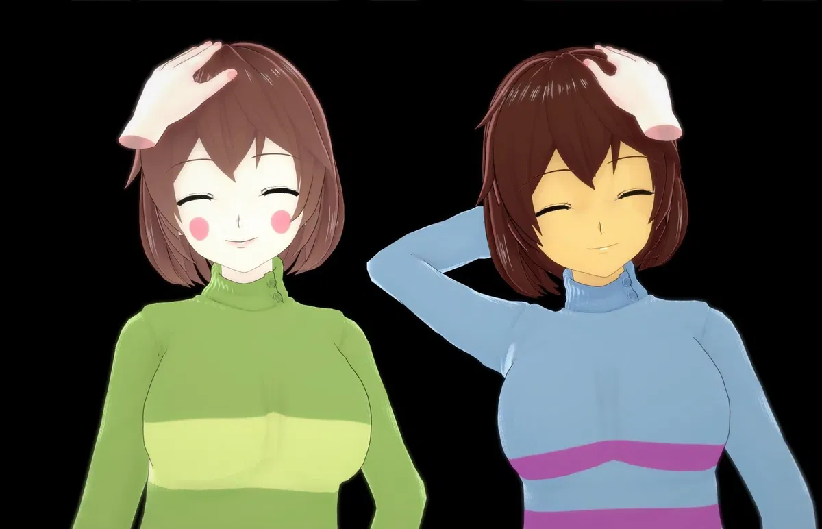 Give head pats to Frisk and Chara