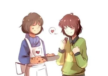 Baking cookies with Frisk and Chara