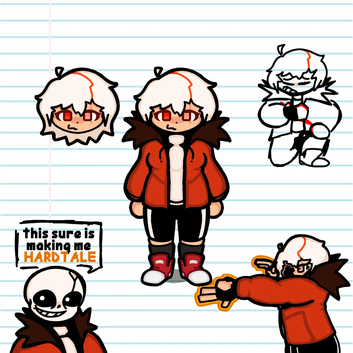 Fem! Hardtale! Human! Sans tg