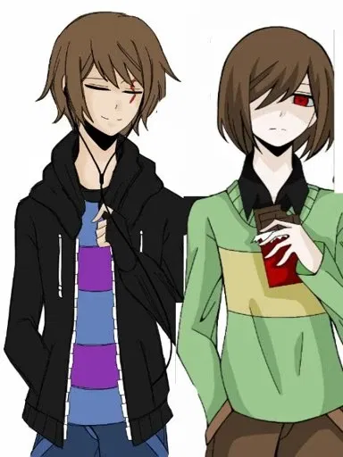 Male Frisk and Chara.