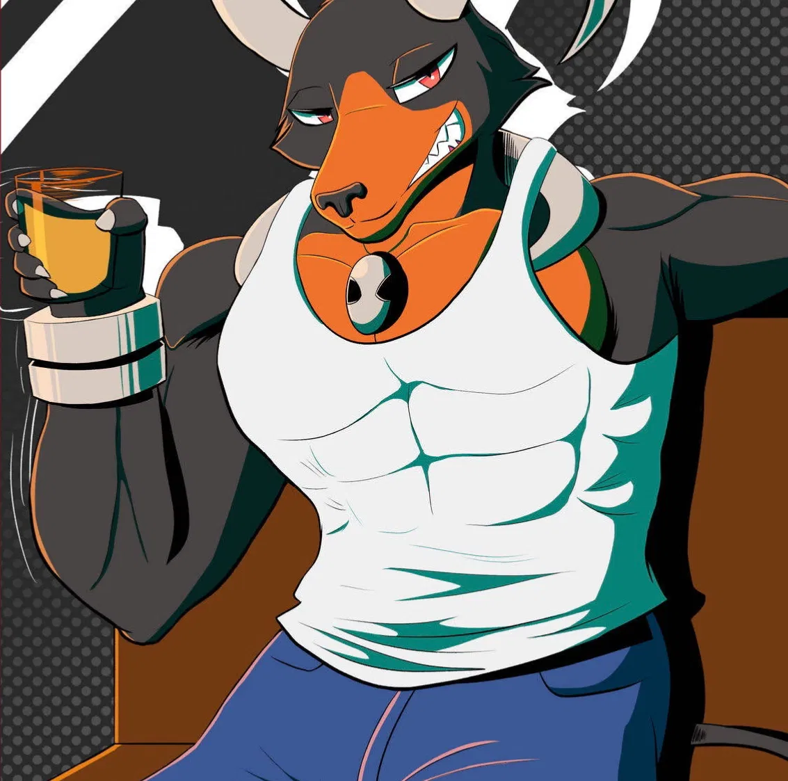 Anthro Houndoom & Arcanine