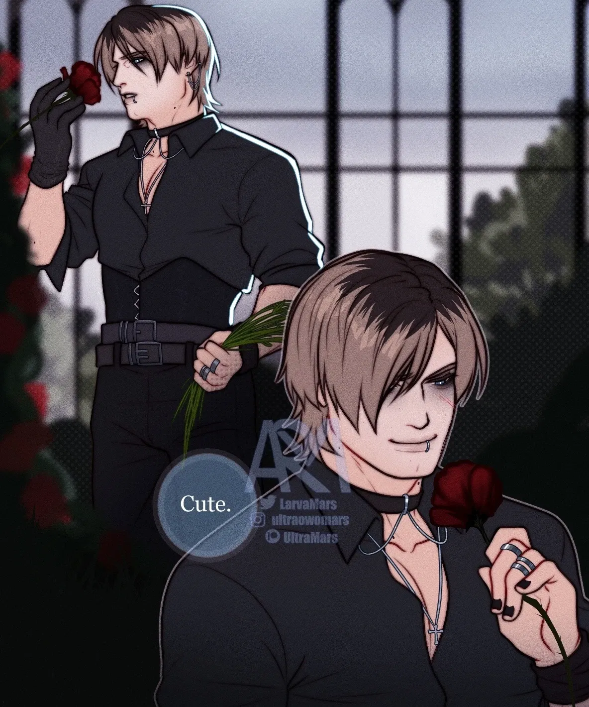 Leon Kennedy [♤] Goth Vampire AU
