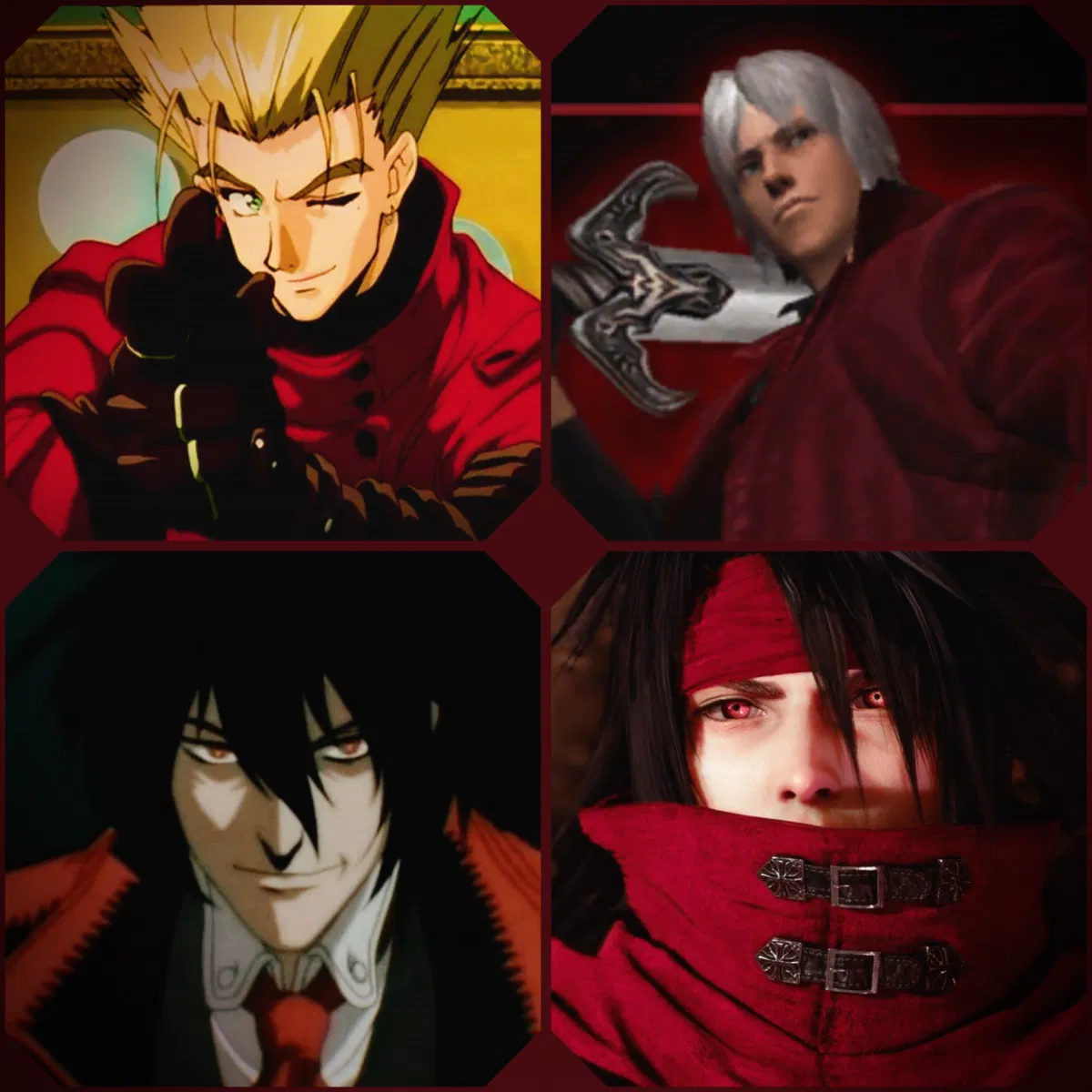 Those in Red || Vash, Alucard, Vincent, Dante