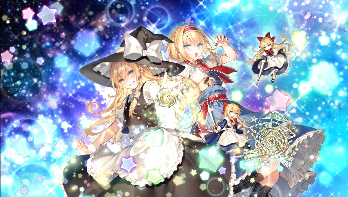 Marisa Kirisame & Alice Margatroid — Aria of Forbidden Magic - Radiant — Mitama Card No. 004