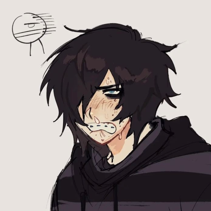 Nerdy emo boy in your class