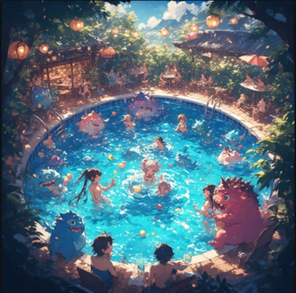 Monster pool party